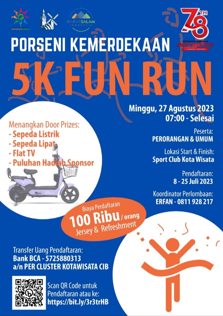 5K Fun Run HUT Kemerdekaan RI ke-78 di Kota Wisata Cibubur ...